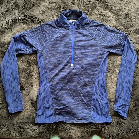 Athleta | Tops | Athleta Blue Running Wild Half Zip | Poshmark